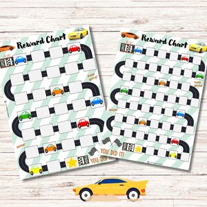 Race Car Reward Chart Printable Race Car Driver Sticker Good Behavior ...