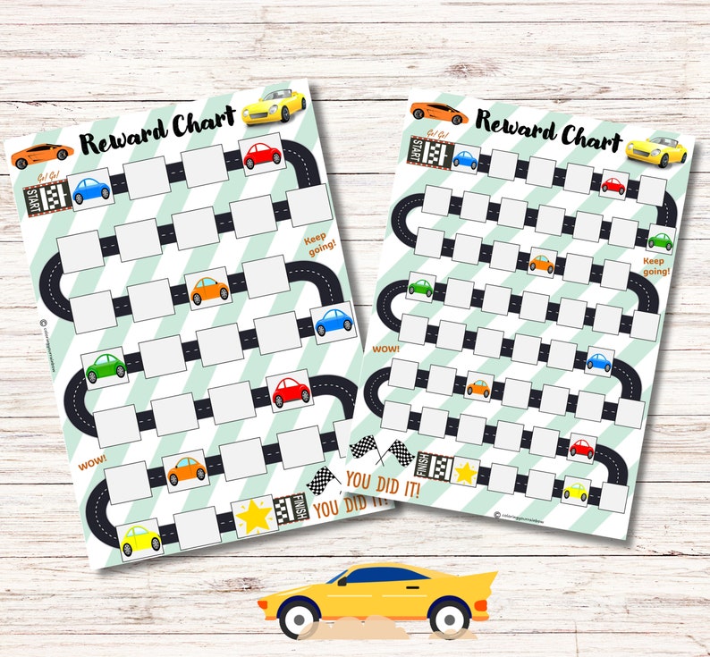 Race Car Reward Chart Printable Race Car Driver Sticker Good Behavior ...