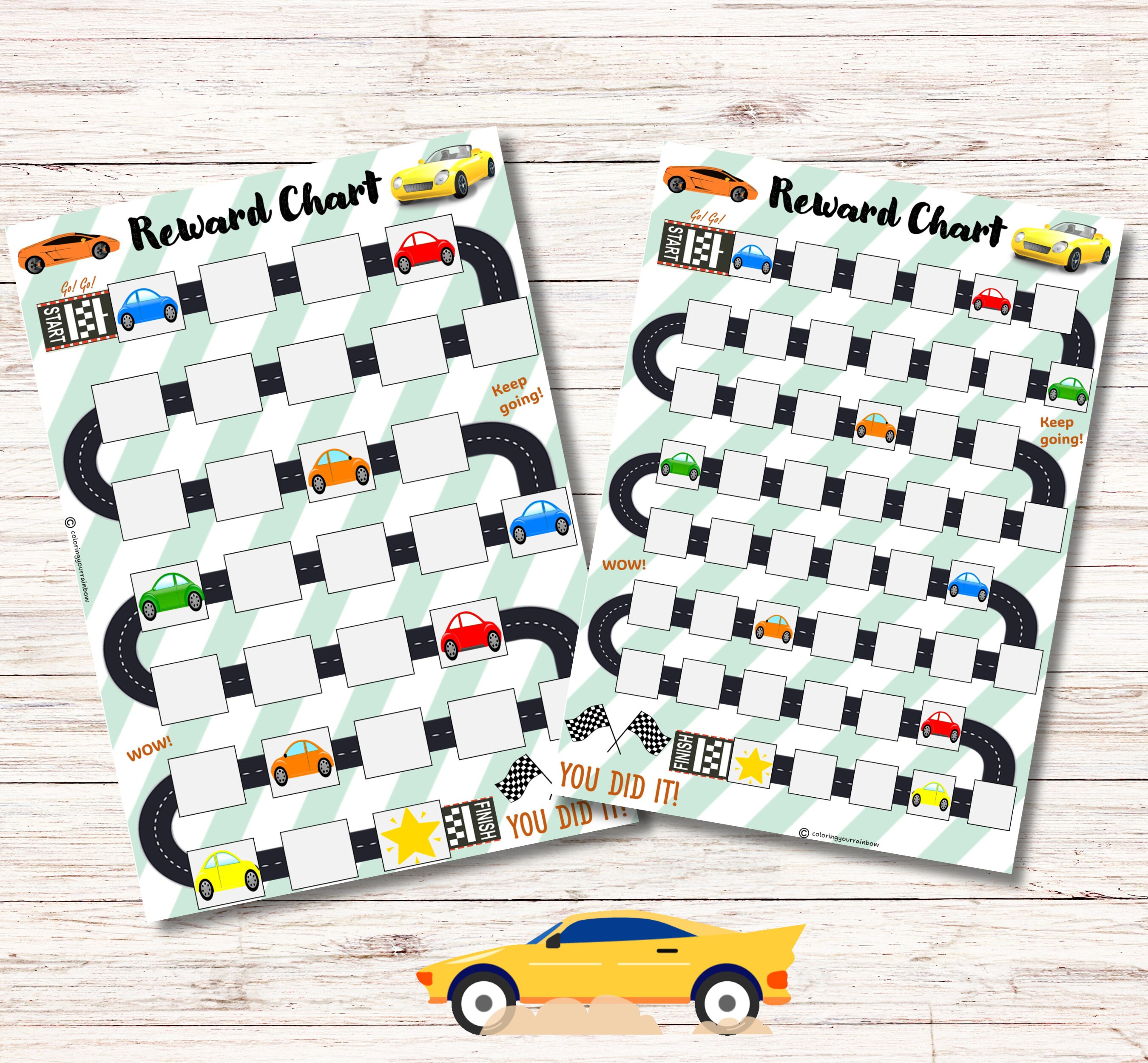Race Car Reward Chart Printable Race Car Driver Sticker Good Behavior ...