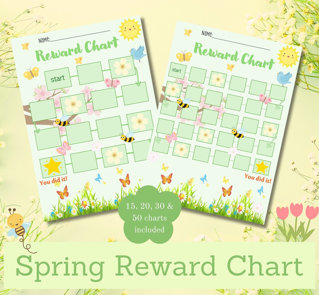 Spring Theme Seasonal Reward Chart L Seasonal Sticker Chart for Good ...