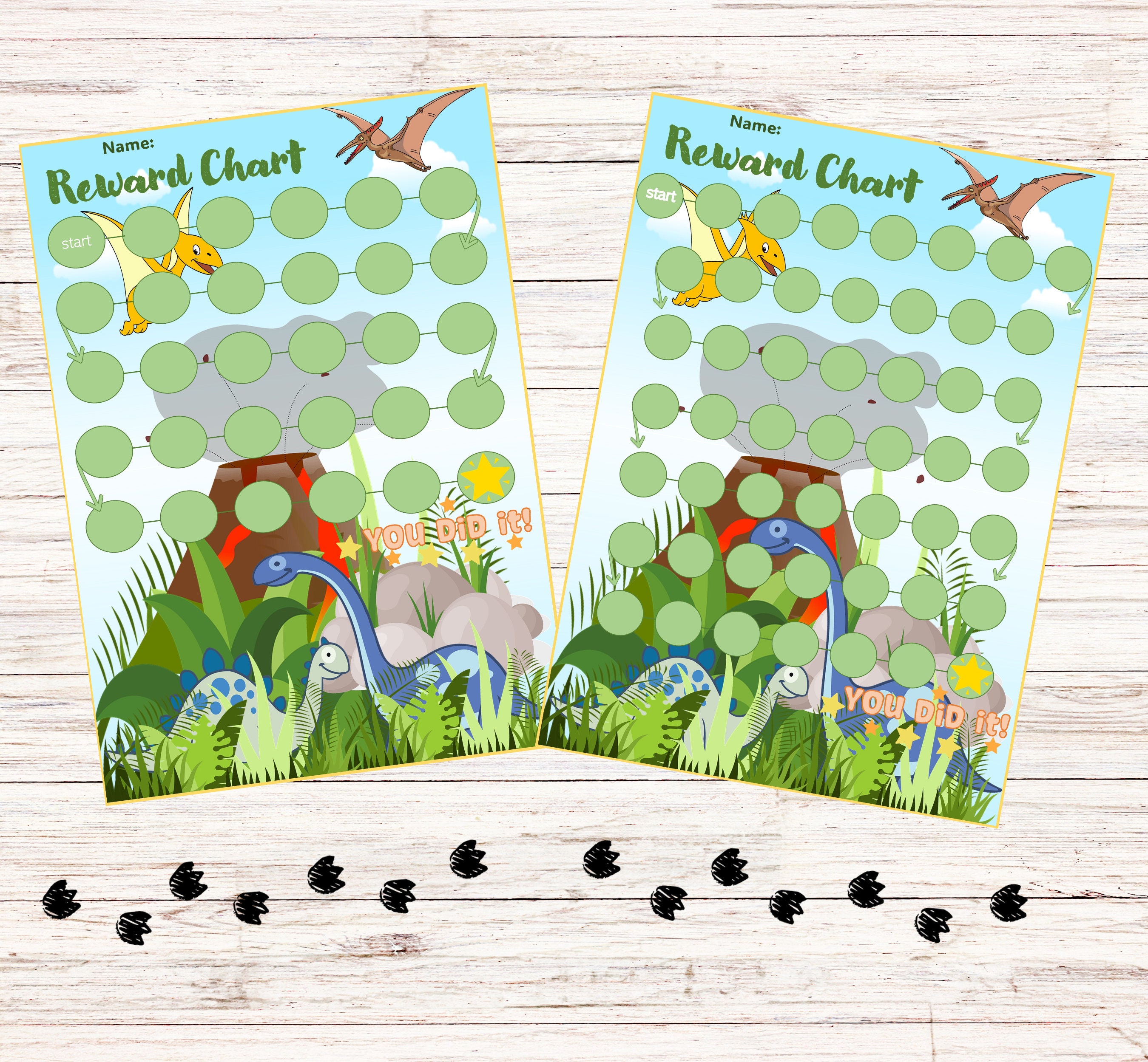 Dinosaur Reward Chart Toddler Sticker Behavioral Chart for Kids ...