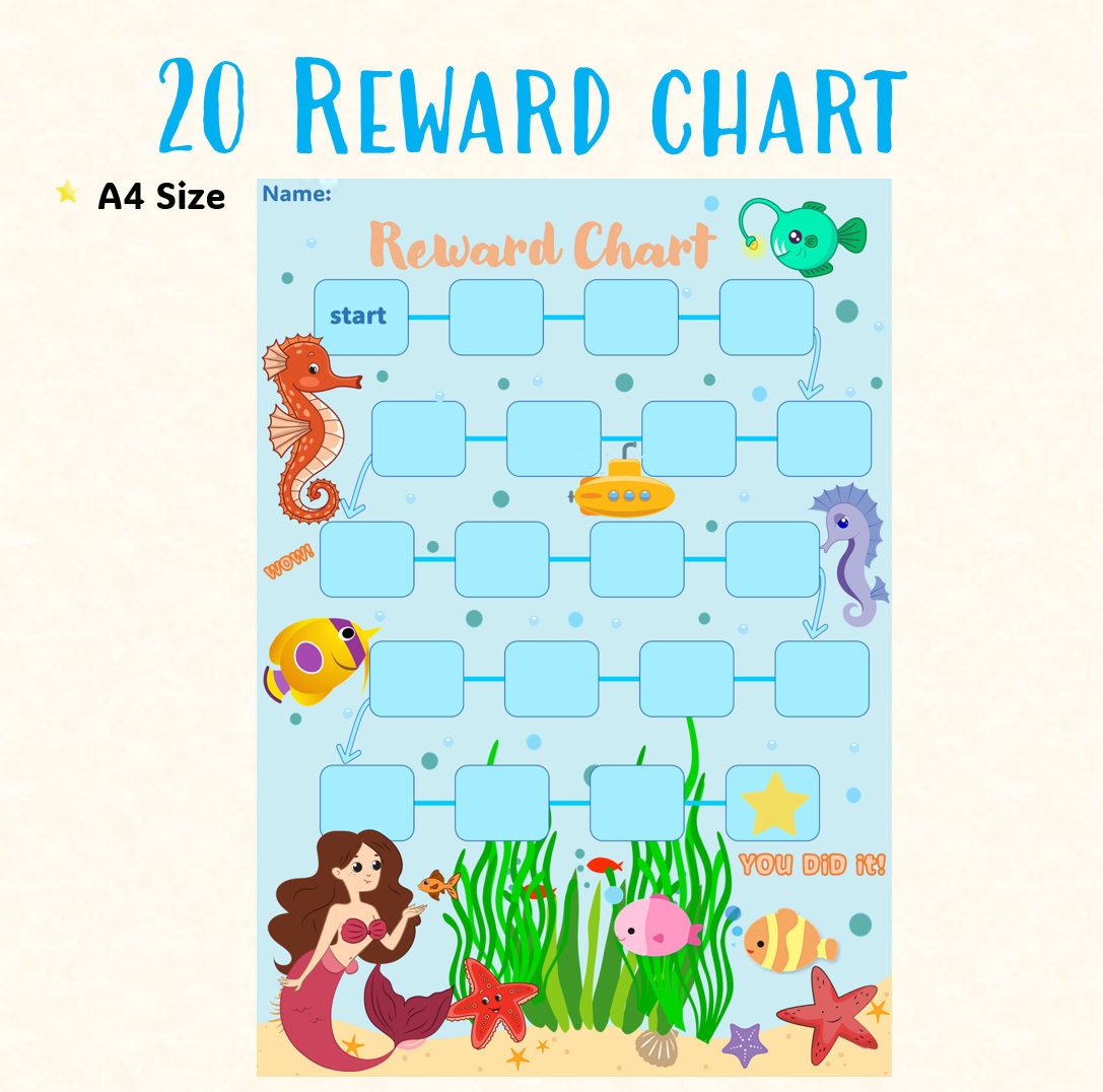 Ocean Reward Chart Under the Sea Sticker Chart Printable Behavioural ...
