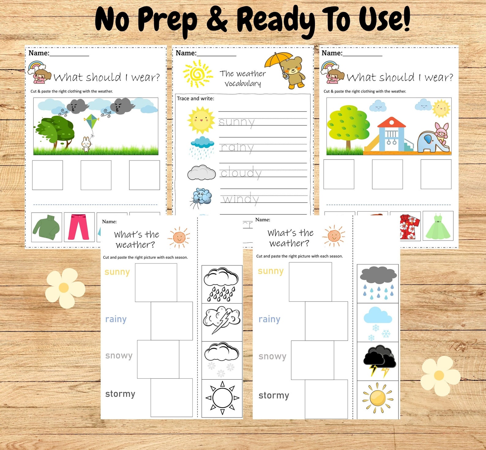 Weather Activity Worksheets Printable Weather Vocabulary Worksheets for ...