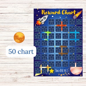 Space Themed Reward Chart L Incentive Positive Behavior Sticker Chart L ...