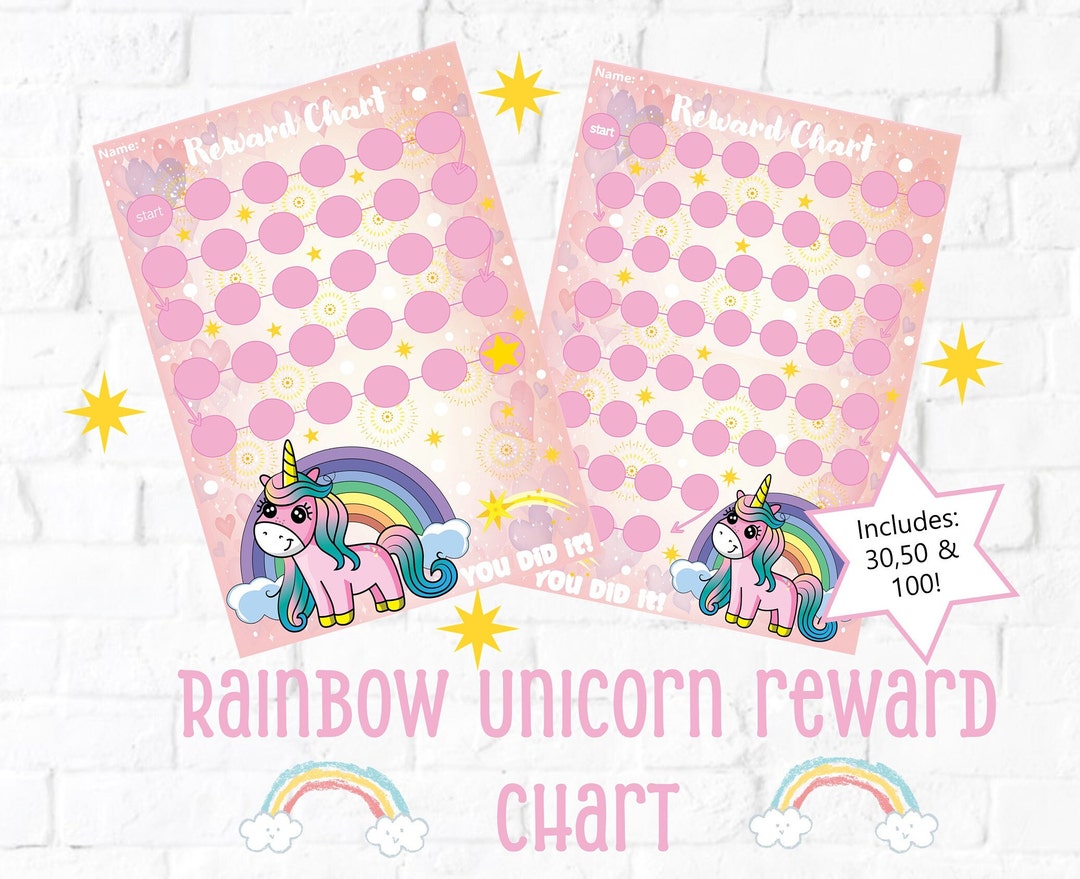 Magical Unicorn Reward Chart for Toddlers Printable Rainbow Potty ...