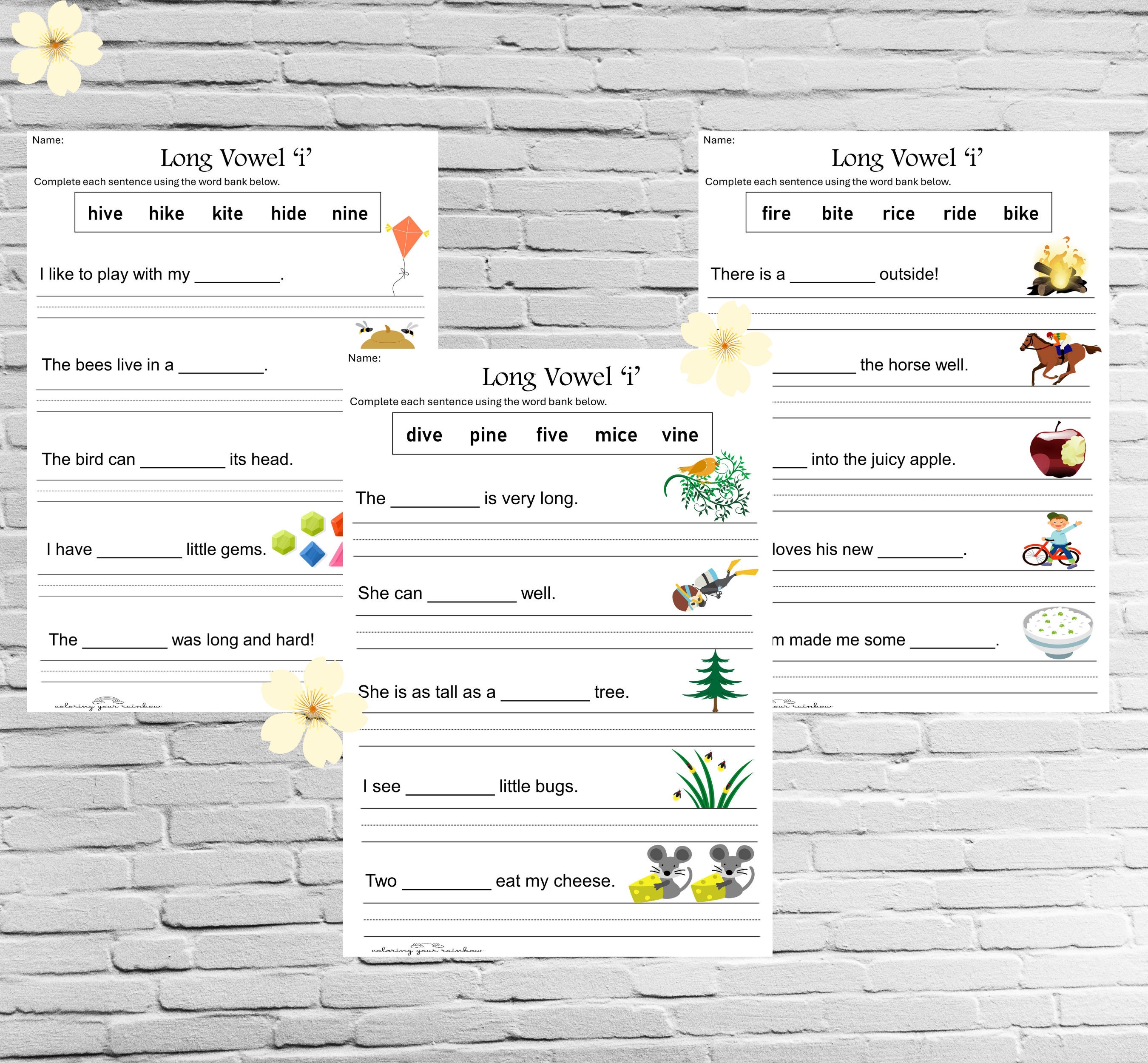 Long Vowel O Worksheets Magic E Phonics Activties Printables for ...