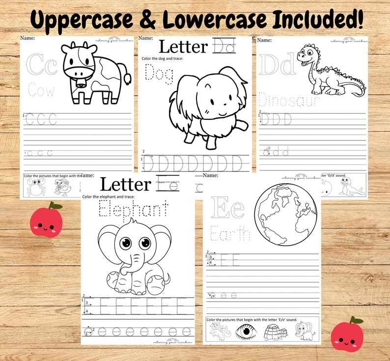Uppercase Lowercase Letter Tracing Printable Alphabet Coloring ...