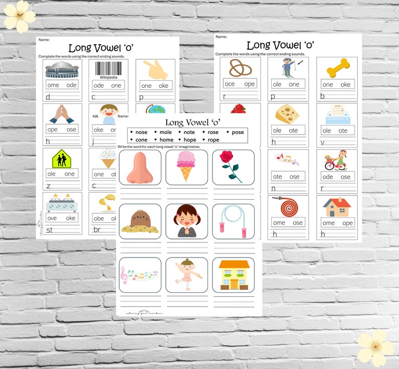 Long Vowel O Worksheets Magic E Phonics Activties Printables for ...