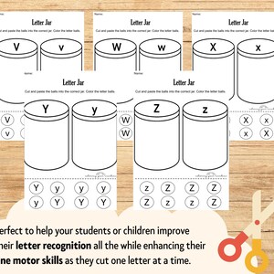 Letter Recognition Cut and Paste Activity Preschool & Kindergarten ...