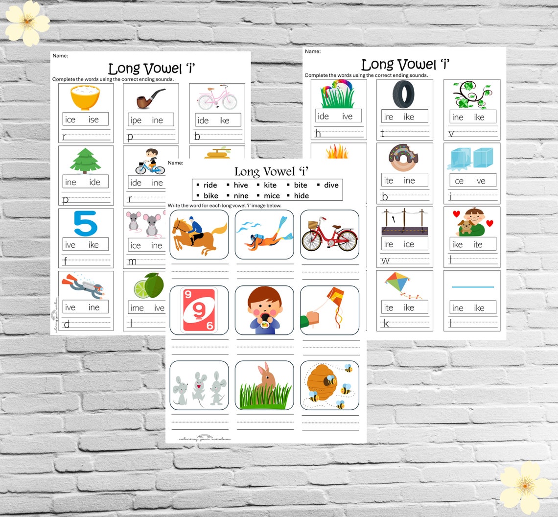 Long Vowel I Worksheet Magic E Phonics Practice Actvities Printables ...