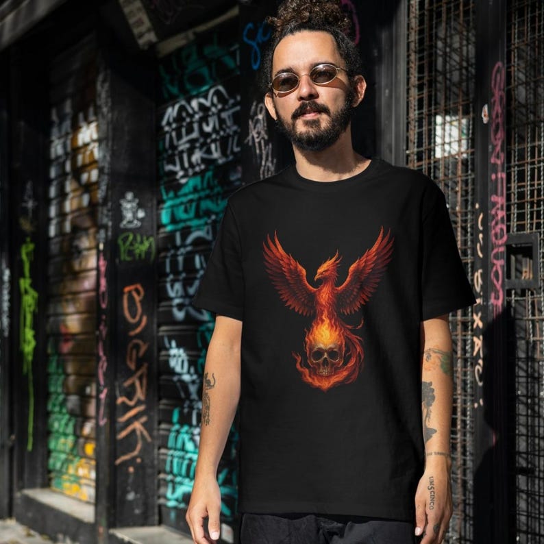 Phoenix Skull Clipart | Firebird Fantasy Art JPEG Sublimation Graphic ...