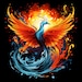 Design Elements Phoenix Bird , Background the 4 Elements: Earth, Water ...