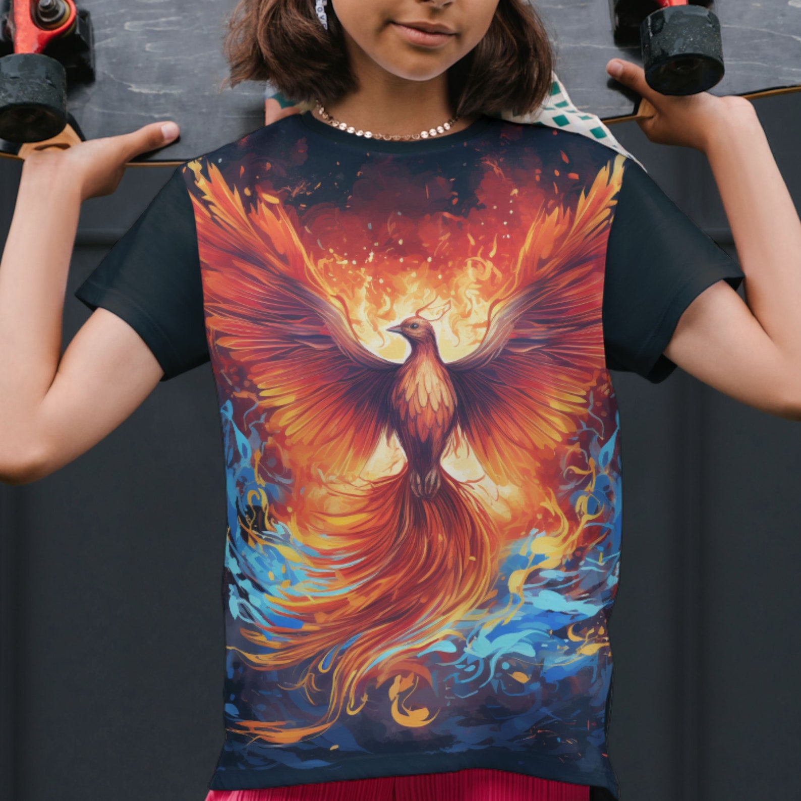 Design Elements Phoenix Bird , Background the 4 Elements: Earth, Water ...