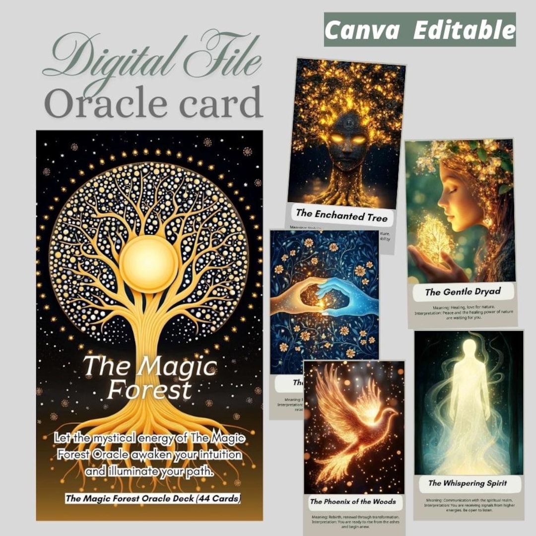 Magic Forest Oracle Deck, 44 Divination Cards (digital Download) Canva ...