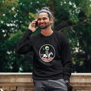 Alien Big Head Riding Horse Clip Art Cartoon Riding to Mars - Etsy