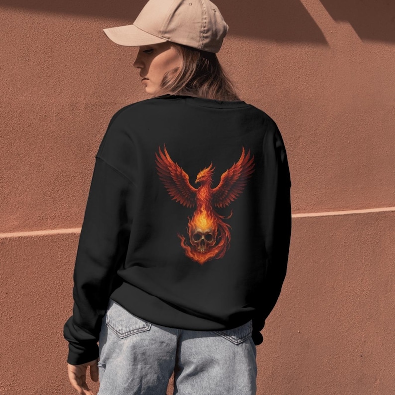 Phoenix Skull Clipart | Firebird Fantasy Art JPEG Sublimation Graphic ...