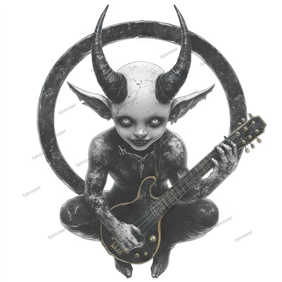 Dark Fantasy Devil Kids Clipart | Creepy Gothic Illustration (digital ...