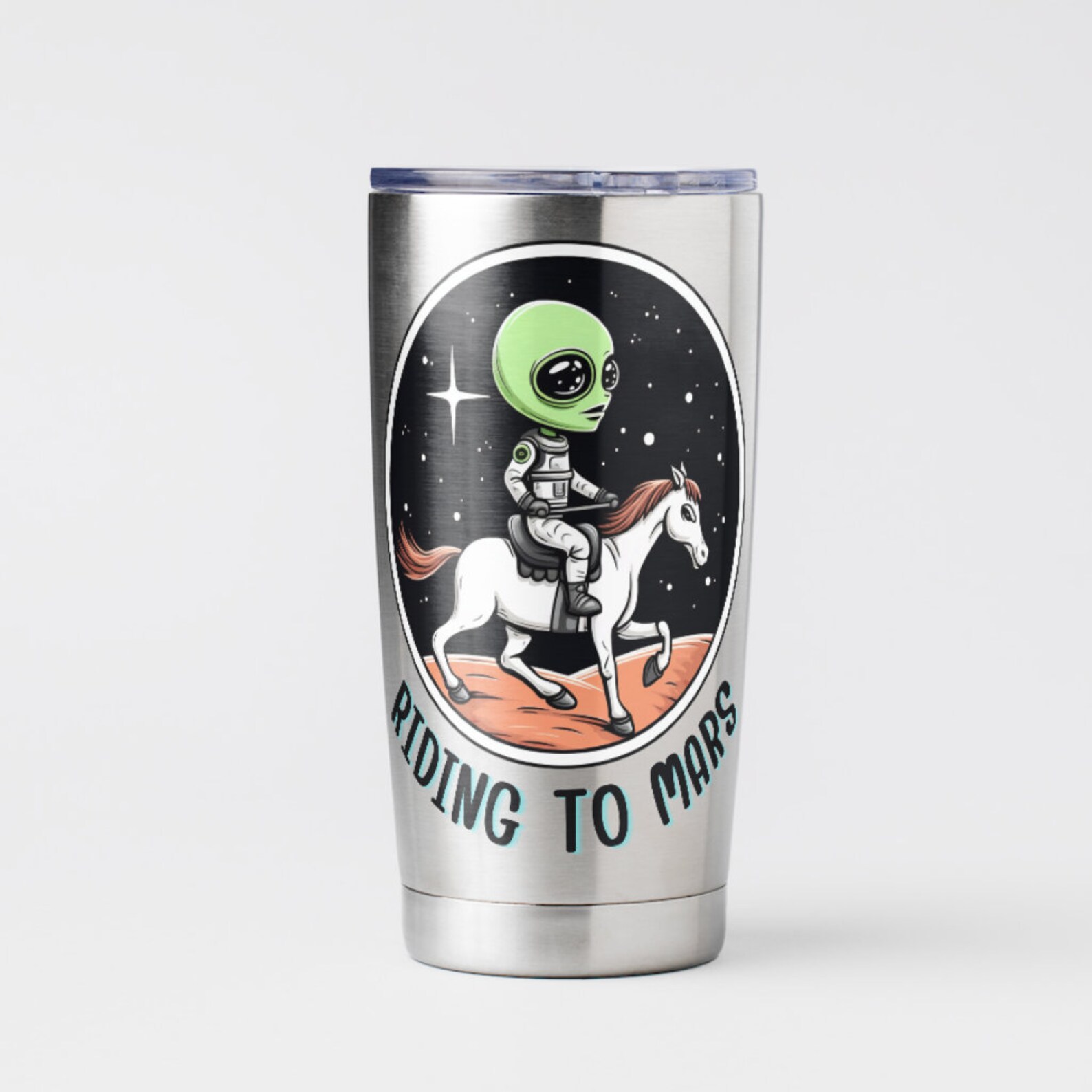 Alien Big Head Riding Horse Clip Art Cartoon Riding to Mars - Etsy