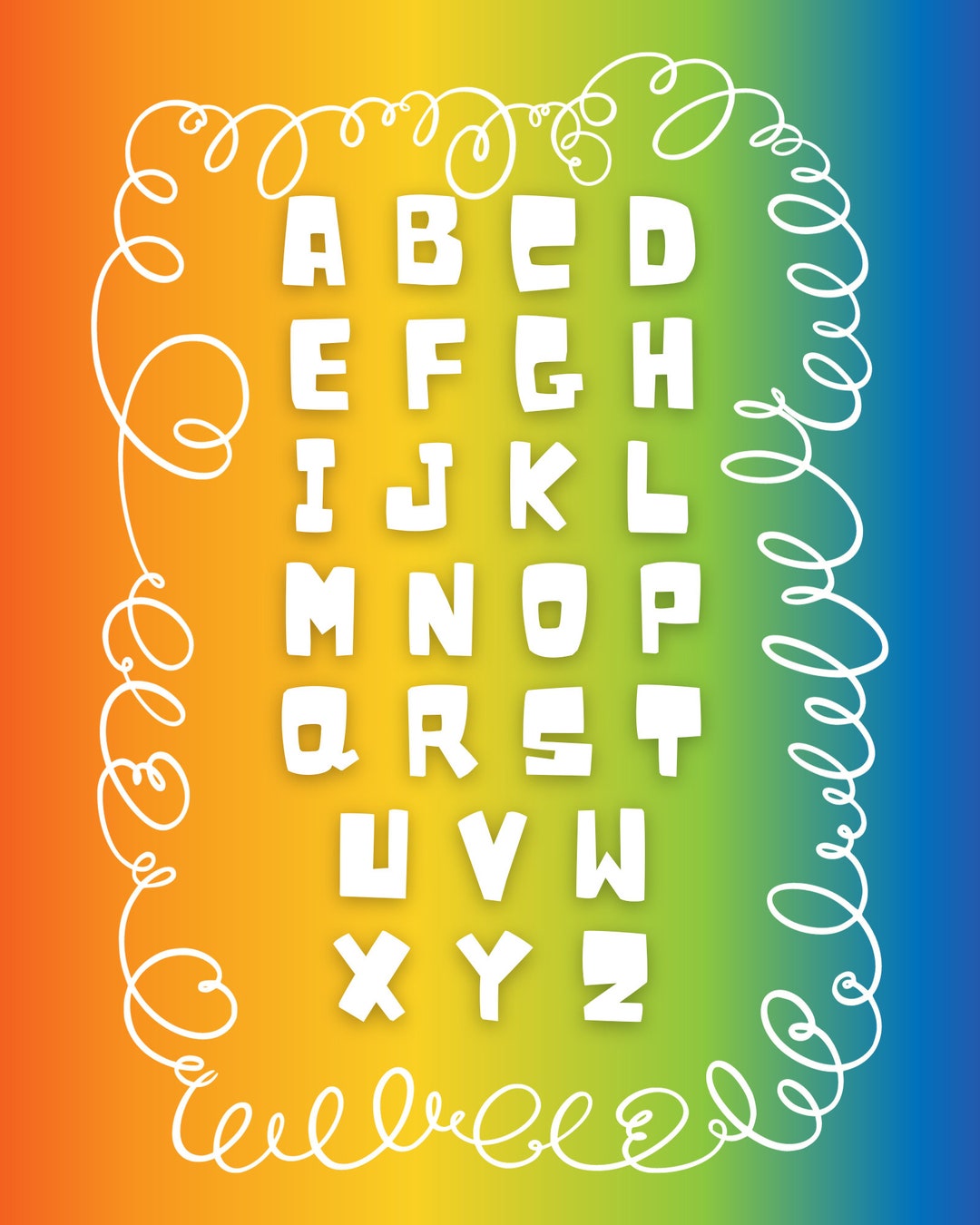 Rainbow Alphabet Wall Decor - Etsy