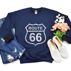 Vintage Style Iconic Route 66 Tee - Nostalgic Highway Sign Design ...