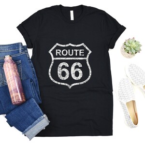 Vintage Style Iconic Route 66 Tee - Nostalgic Highway Sign Design ...