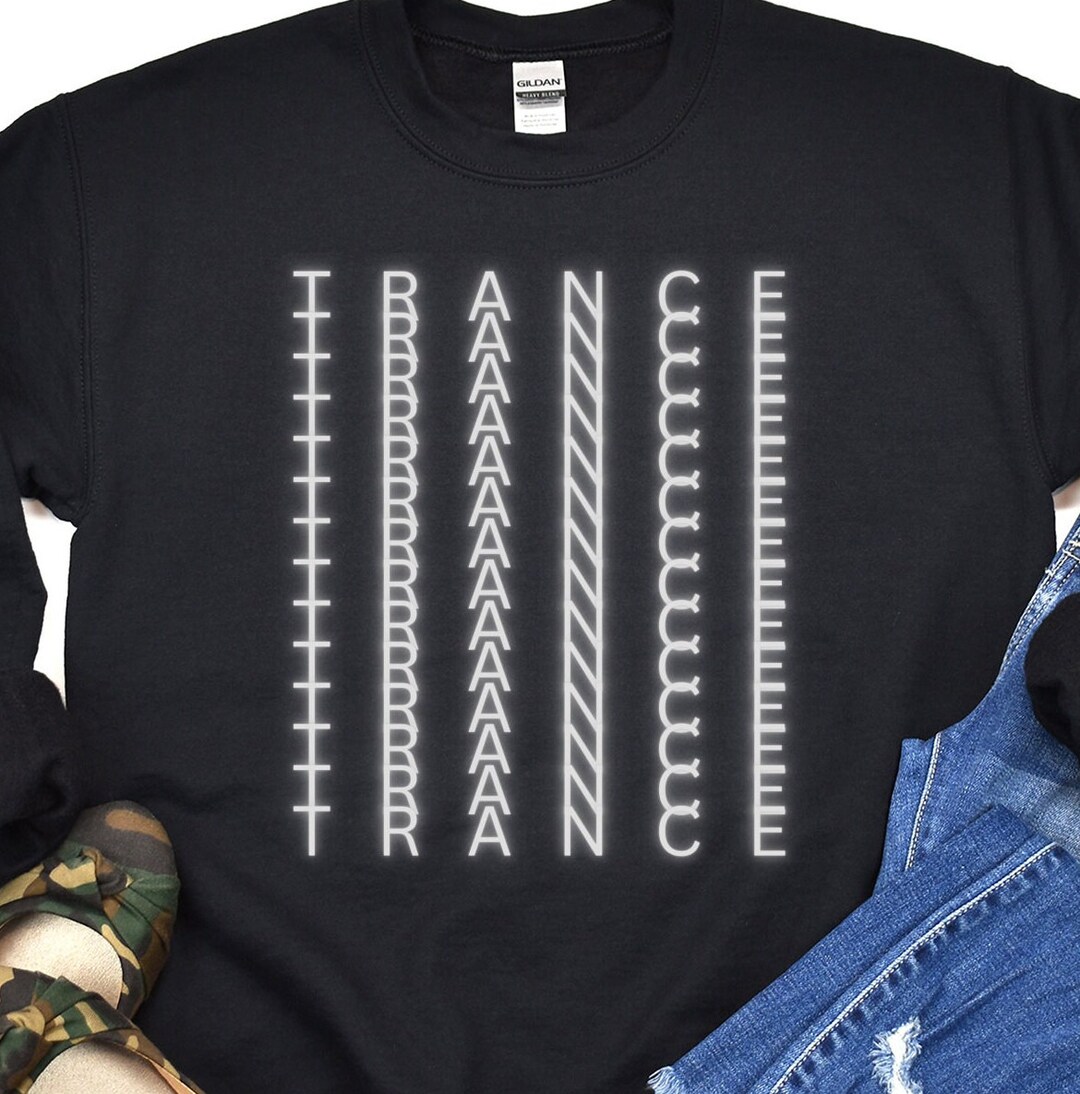 Trance Music Inspired T-shirt - Repeating Word Art, Stylish Concert T ...