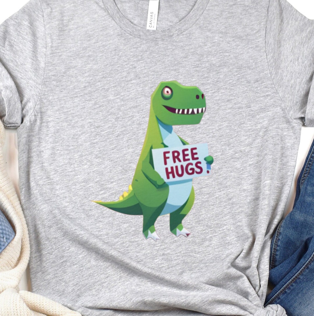T Rex "free Hugs" Tee, Hilarious Dinosaur Graphic Shirt, Perfect for ...