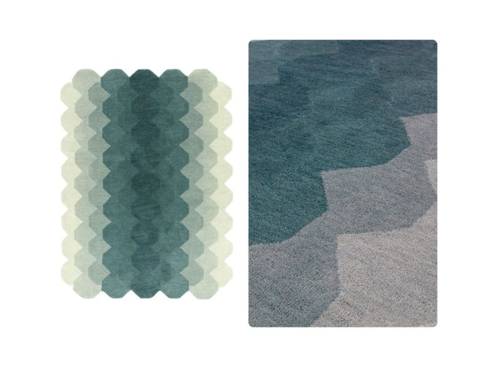 Hive Modern Rug Soft 100% Wool Hand Tufted Elegant Geometric Gradient ...