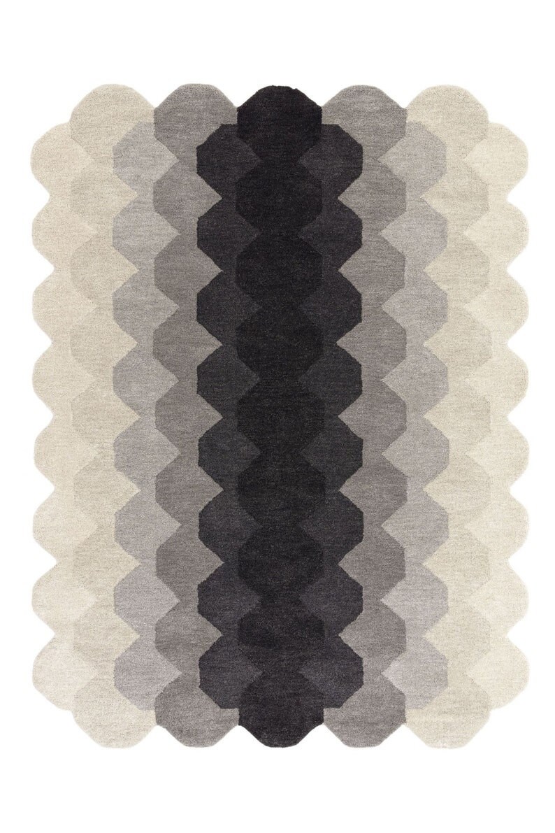 Hive Modern Rug Soft 100% Wool Hand Tufted Elegant Geometric Gradient ...