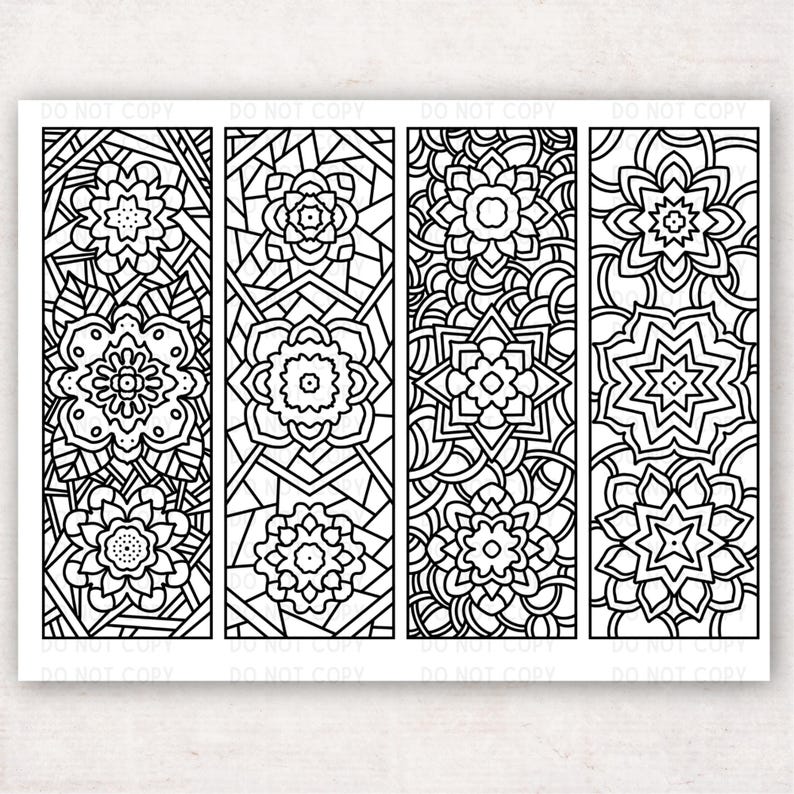 Printable Bookmarks Coloring Page Instant Download DYI Color Your Own ...