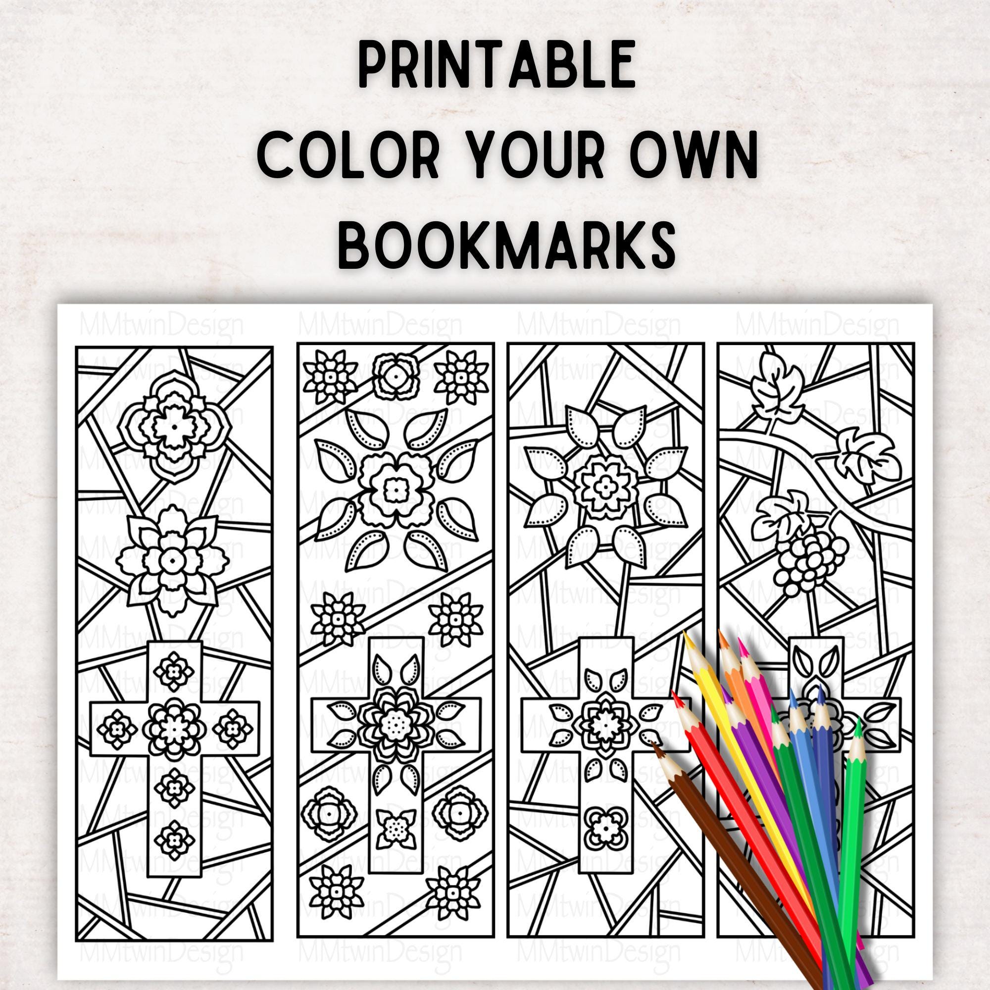 Cross Coloring Bookmarks: Sunday School Activity (digital Download) - Etsy