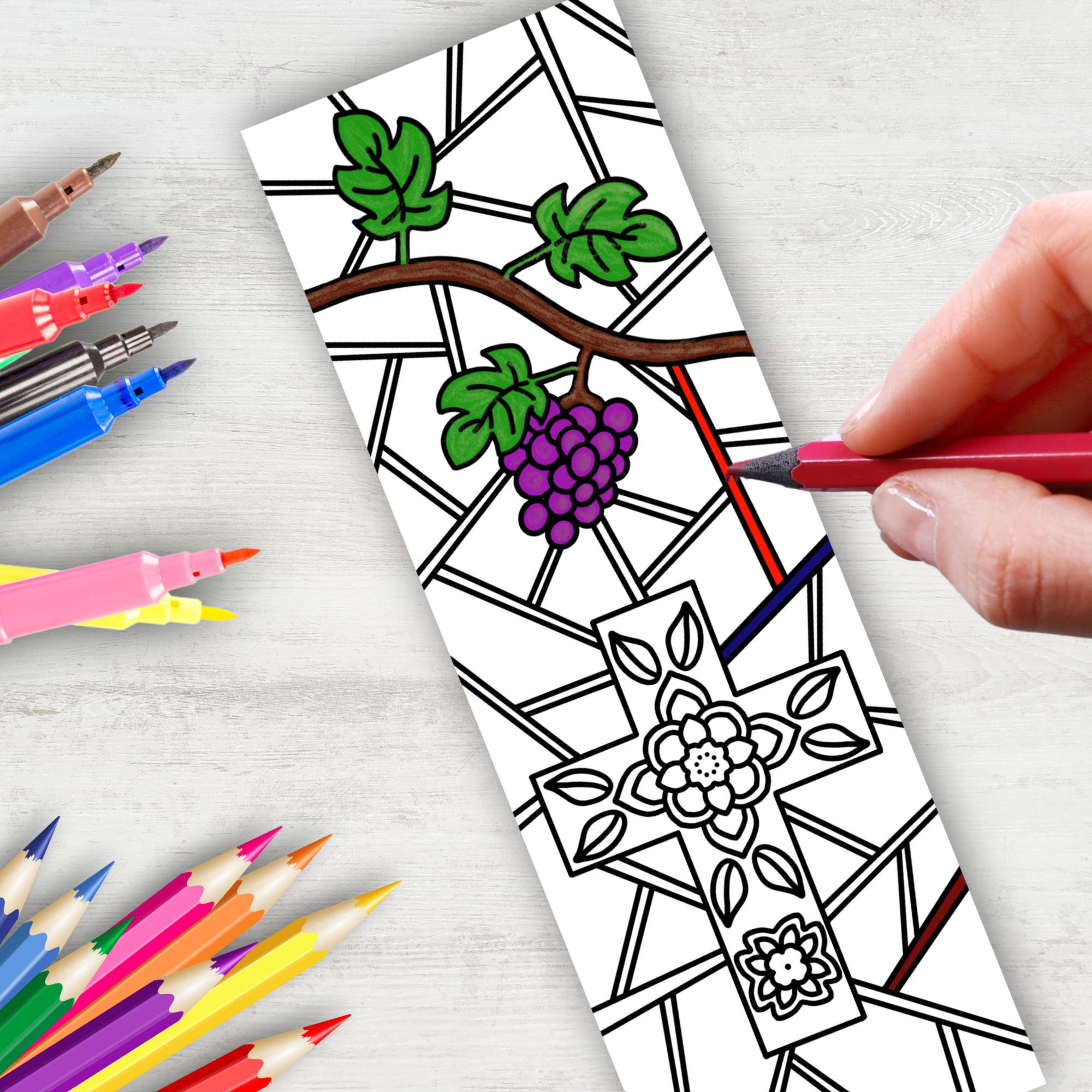 Cross Coloring Bookmarks: Sunday School Activity (digital Download) - Etsy