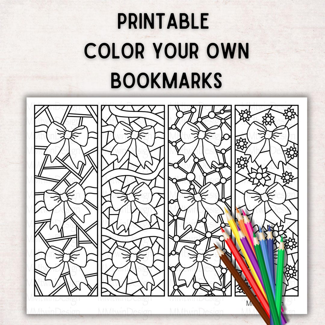 Coloring Page Printable Bookmarks Instant Download Color Your Own ...