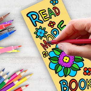 Printable Bookmarks Coloring Page Instant Download DYI Color Your Own ...