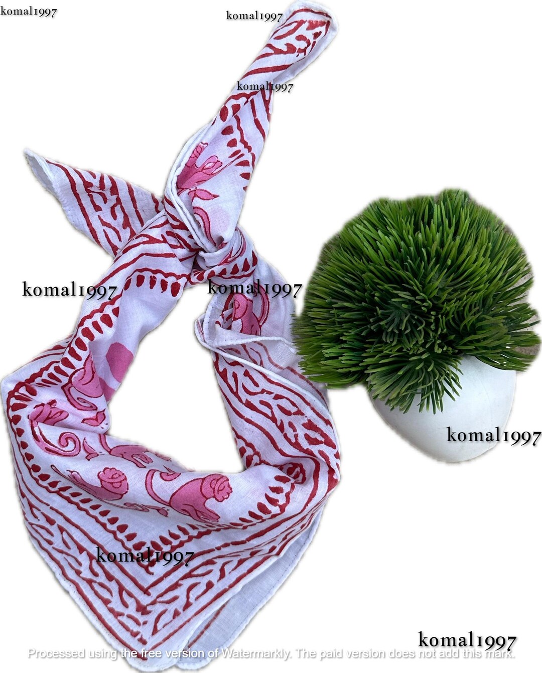 Hand Block Print Bandana Natural Organic Print Bandana Scarf, Paisley ...