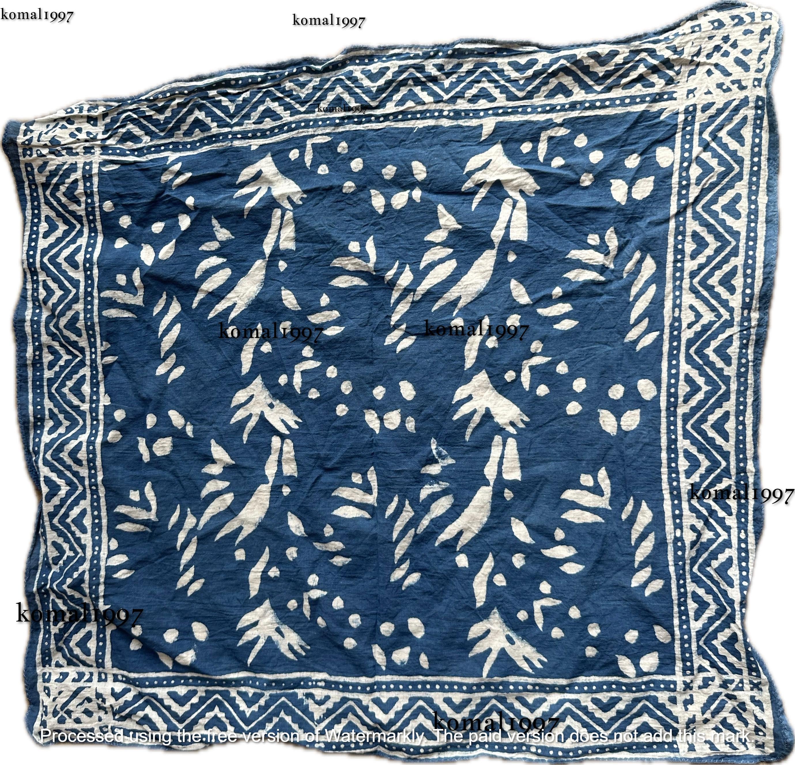 Blue Hand Block Print Best Bandana Organic Mud Print Cotton Bandanas ...