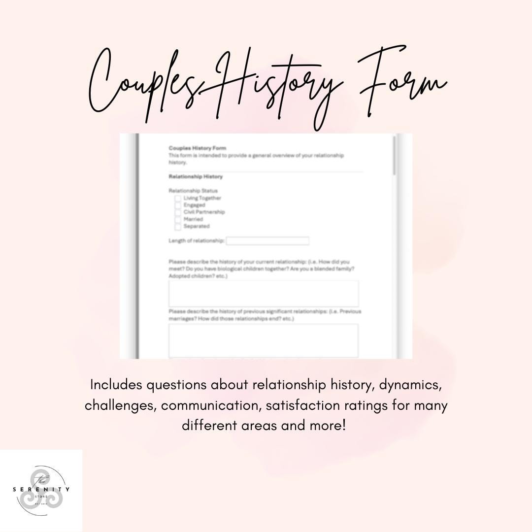 Couples Therapy History Form - Etsy