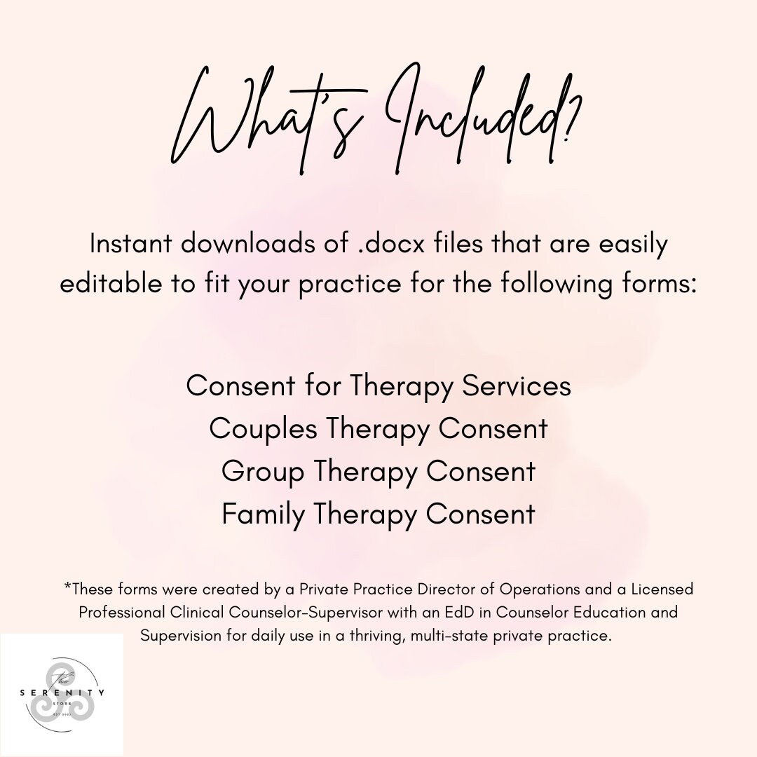 Therapy Consent Form Bundle - Etsy