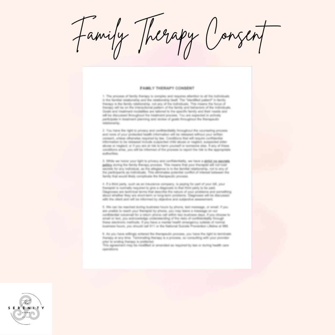 Family Therapy Consent Form Template - Etsy