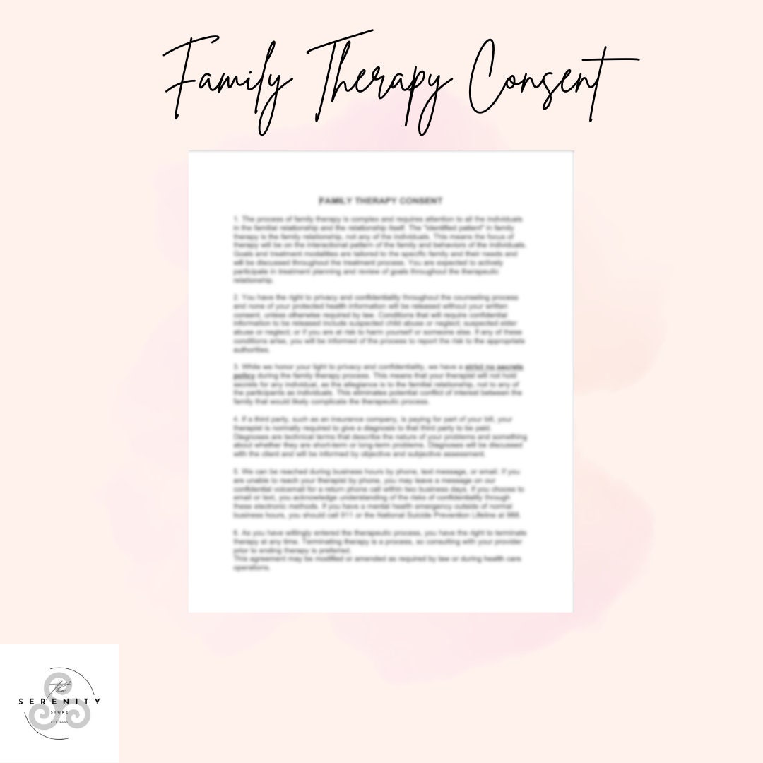 Family Therapy Consent Form Template - Etsy