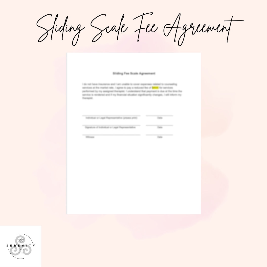 Sliding Scale Agreement Form Template - Etsy