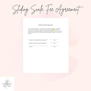 Sliding Scale Agreement Form Template - Etsy