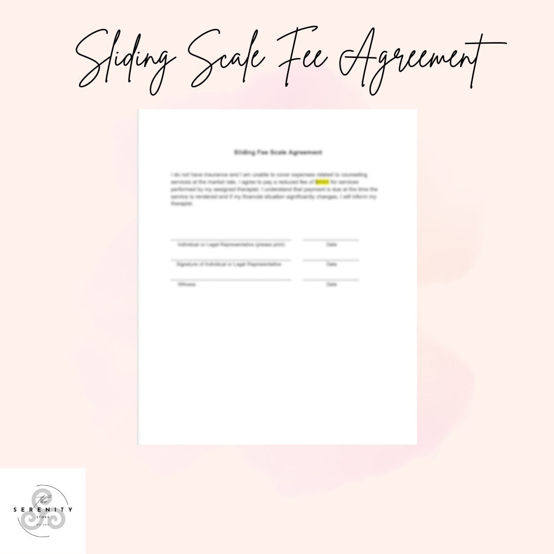 Sliding Scale Agreement Form Template - Etsy