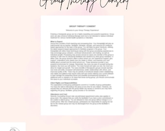 Group Therapy Consent Form | Editable / Fillable PDF Template | for ...