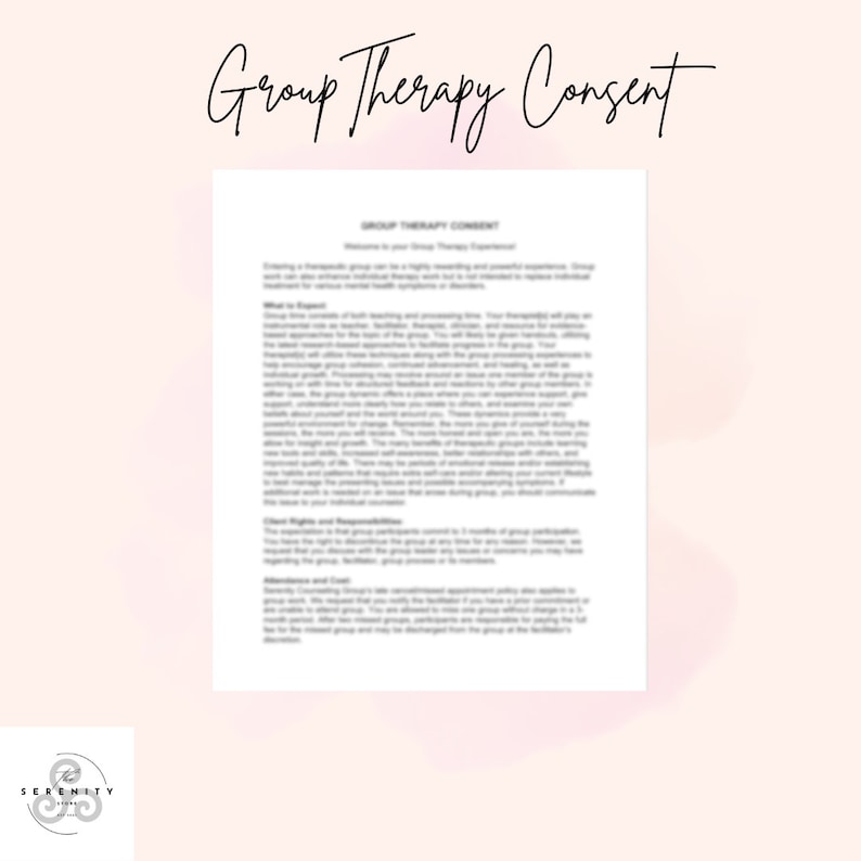 Group Therapy Consent Form Template - Etsy