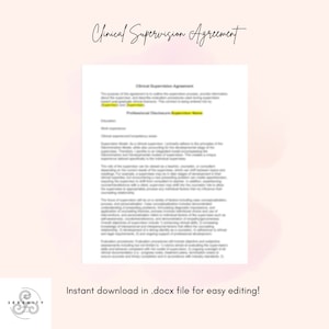Clinical Supervision Agreement - Etsy