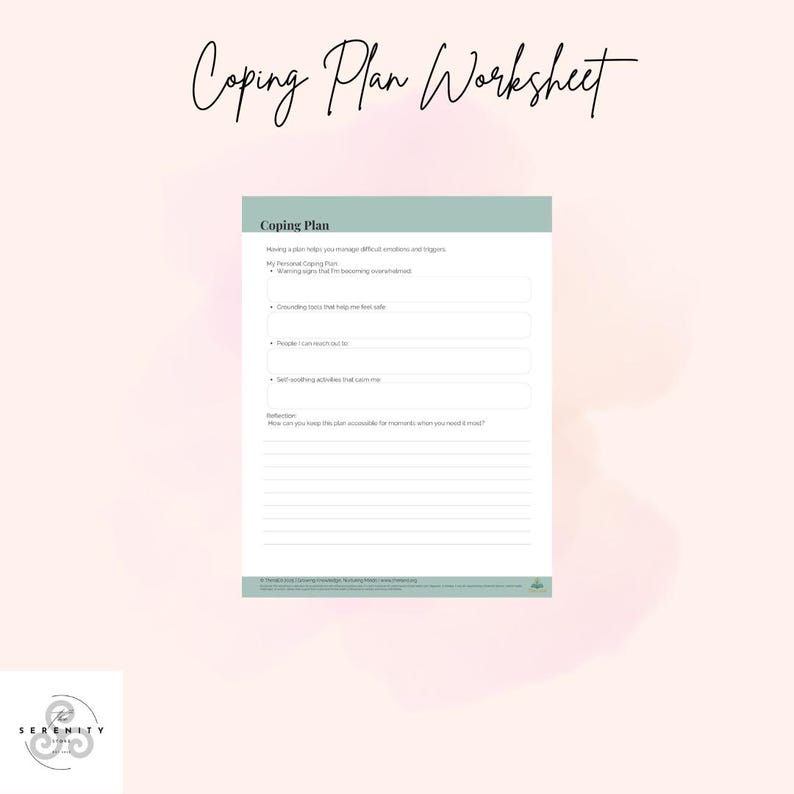 Coping Plan Worksheet - Etsy