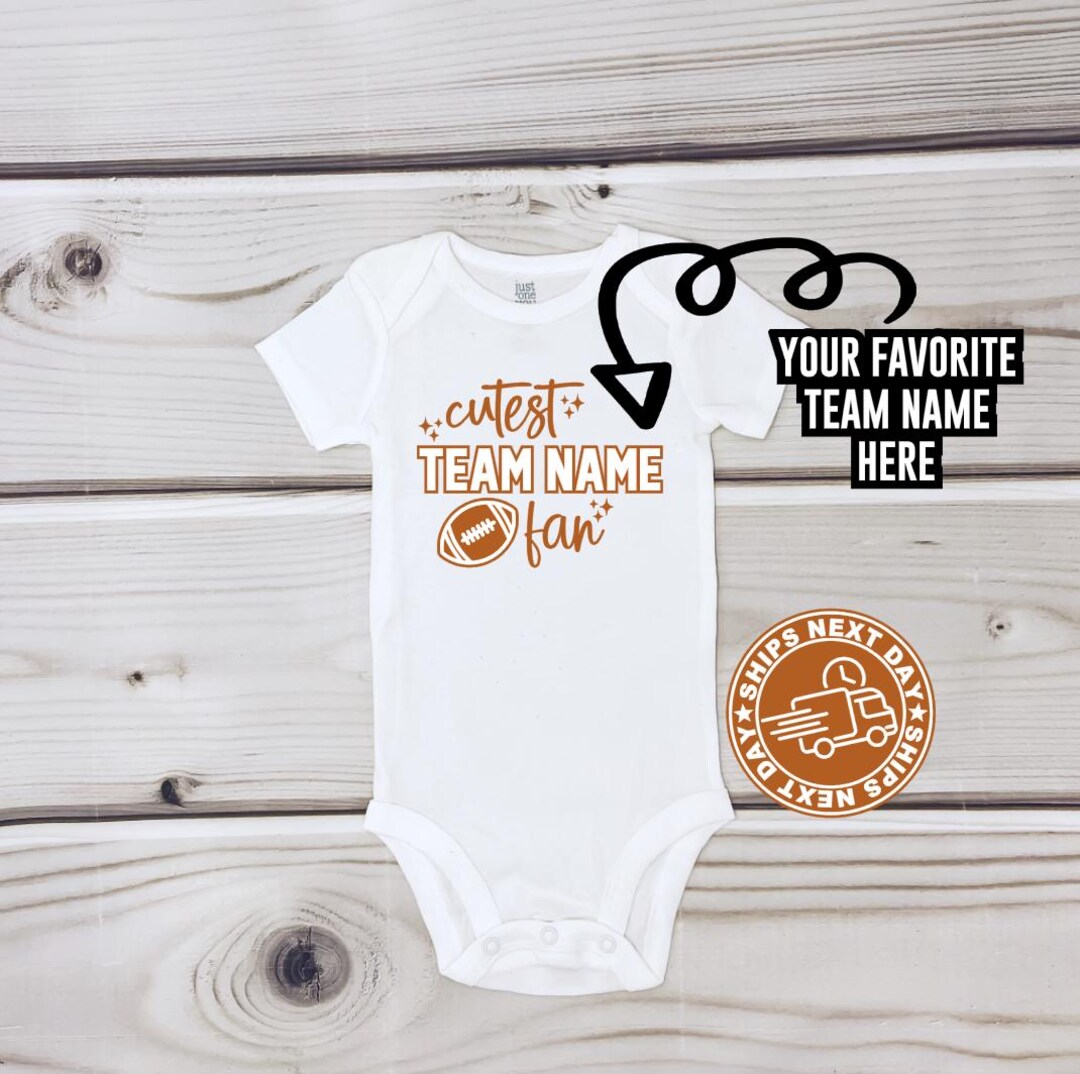 Baby Girl Cutest Football Fan Bodysuit, Game Day Personalized Name ...