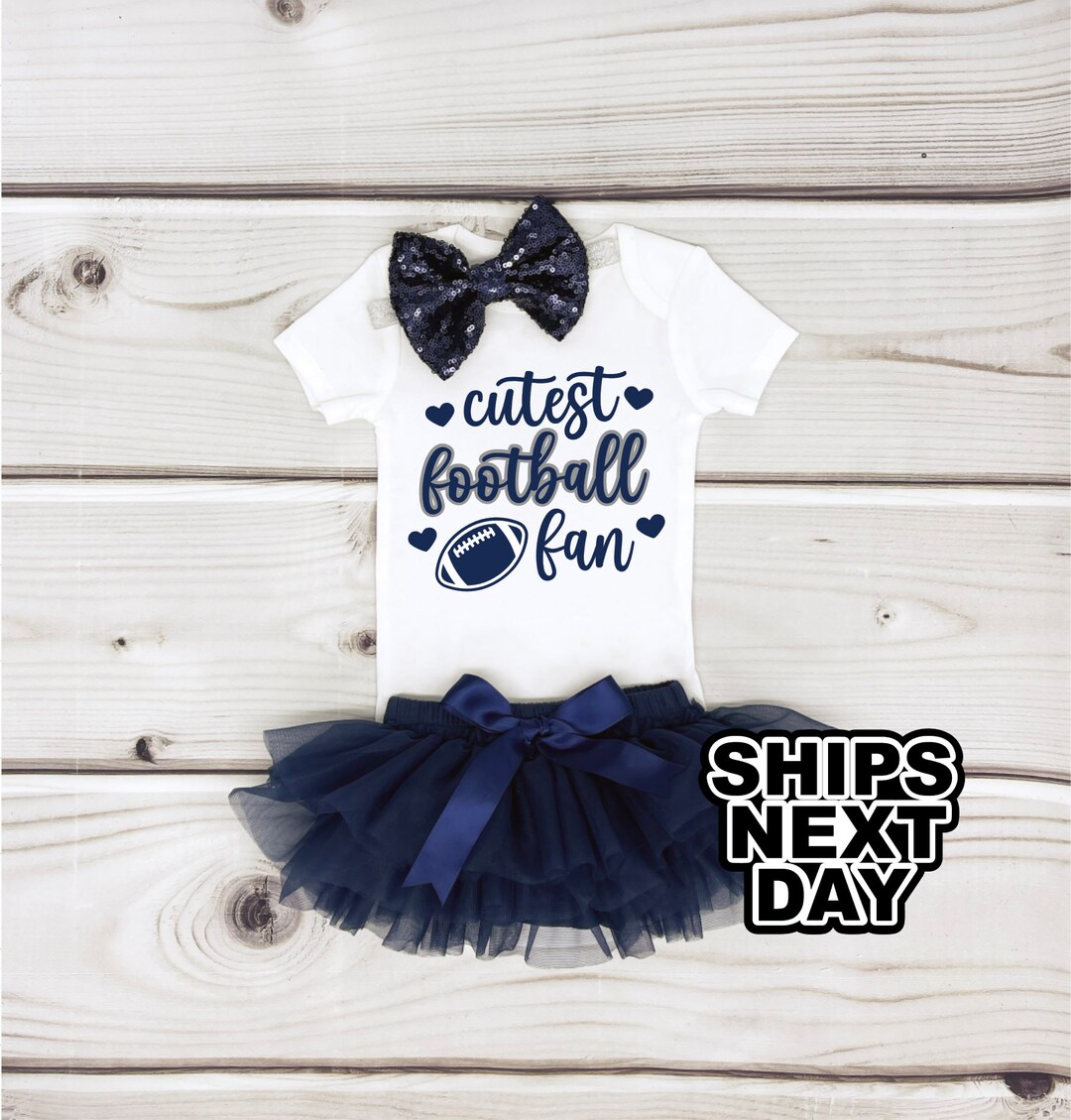 Baby Girl Football Outfit , Navy and Silver Baby Girl Cutest Football ...