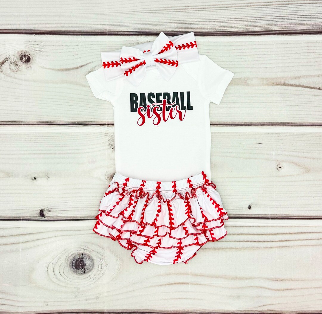 Baby Girl Baseball Sister Outfit Game Day Outfit Baby Girl Baseball ...